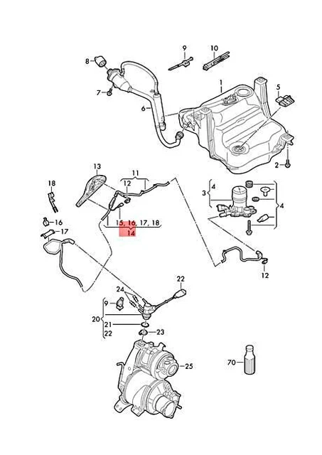NEW VW METERING Line For Reducing Agent Injector 3Q0131984Ad Original £ ...