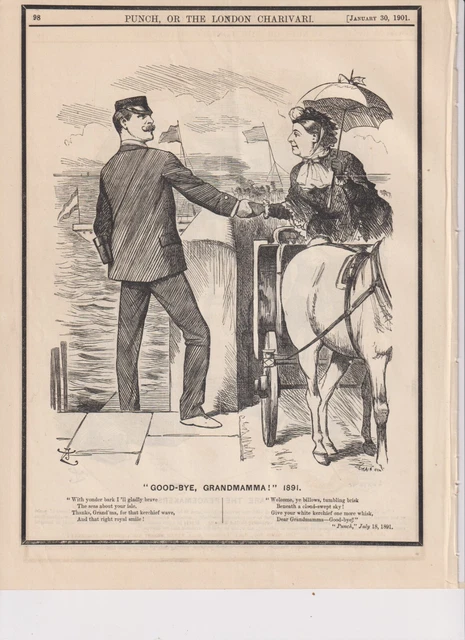 1901 TWO PUNCH Cartoons Death of Victoria - With Peacemaker Czar and ...