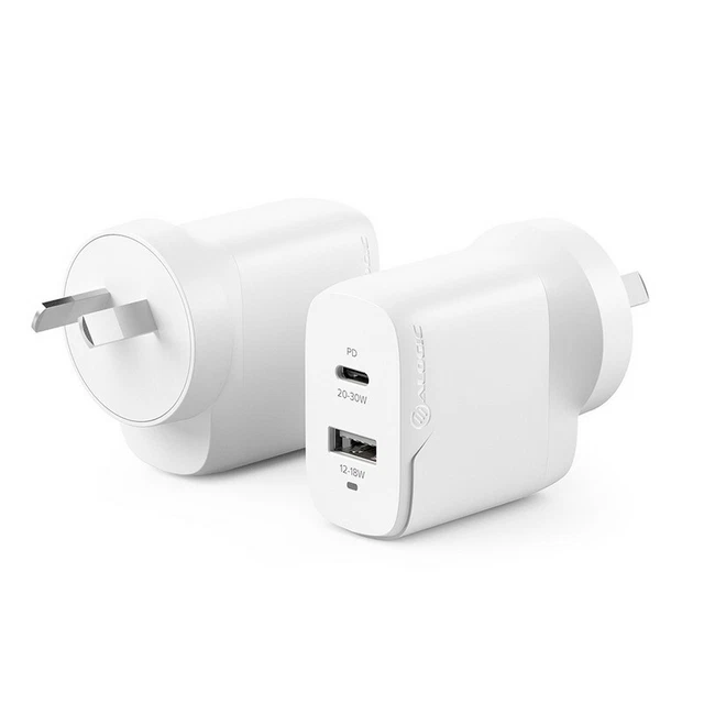 ALOGIC 2X32 RAPID Power 2 Port 32W?Compact GaN Wall Charger, 1x USB-C ...