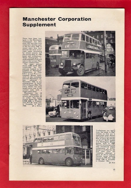 BUSES MAGAZINE SUPPLEMENT 1964 ~ Manchester Corporation - Trams ...