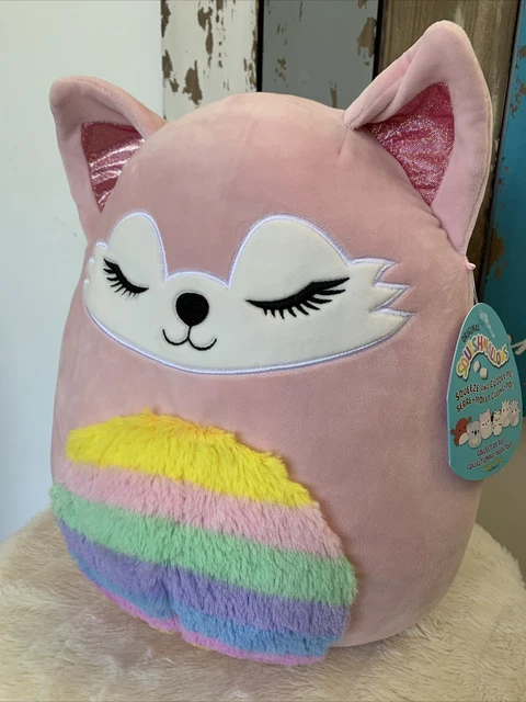 12 INCH ALESSI Sleepy Fox Squishmallow Kellytoy Plush BNWT Rainbow ...
