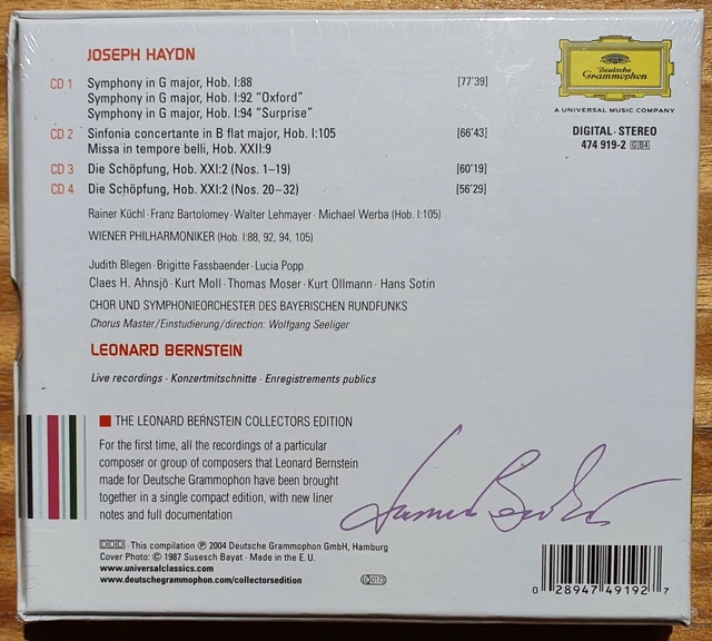 LEONARD BERNSTEIN - Haydn Complete Recordings Deutsche Grammophon 4 x CD Box Set EUR 35,70 ...
