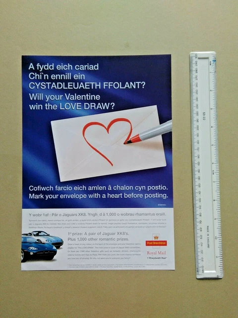 POST OFFICE POSTER A4 size: Welsh & English: 2002 Will your Valentines ...