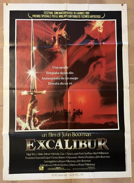 EXCALIBUR MANIFESTO 2F poster Boorman Fantasy Spada Sword Re Artù King ...