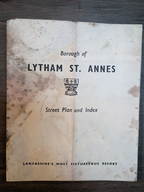 OLD MAP OF Lytham St Anne's Street Colour Adverts Car Dealerships £5.00 ...