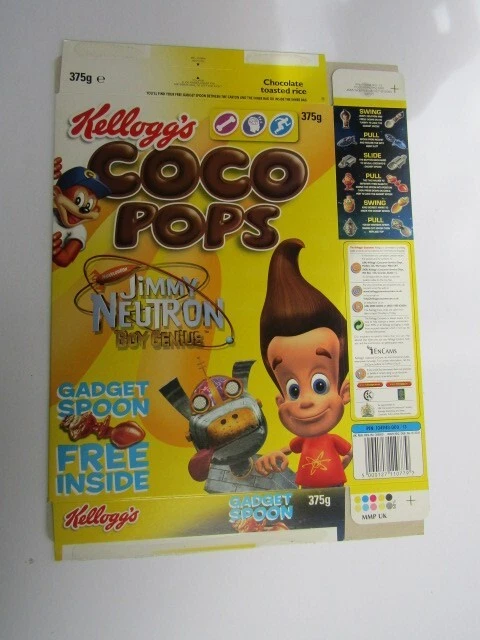 KELLOGGS COCO POPS 2002 Jimmy Neutron Empty Cereal Box £11.99 - PicClick UK