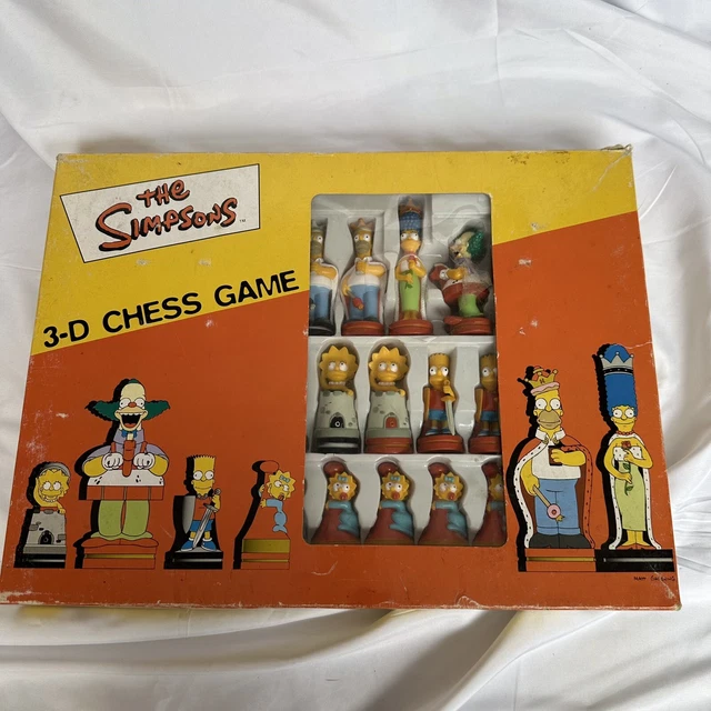 THE SIMPSONS 3-D Chess Set Game Complete In A Box £19.99 - PicClick UK