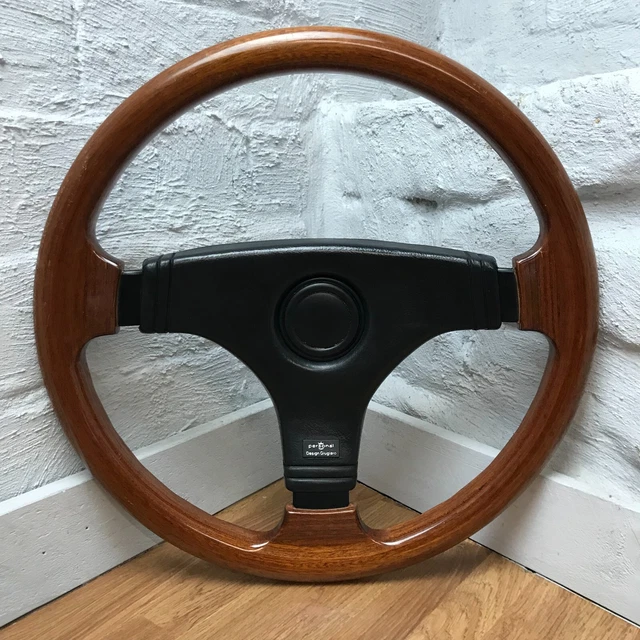 GENUINE PERSONAL DESIGN Giugiaro wood rim 365mm steering wheel. Classic ...