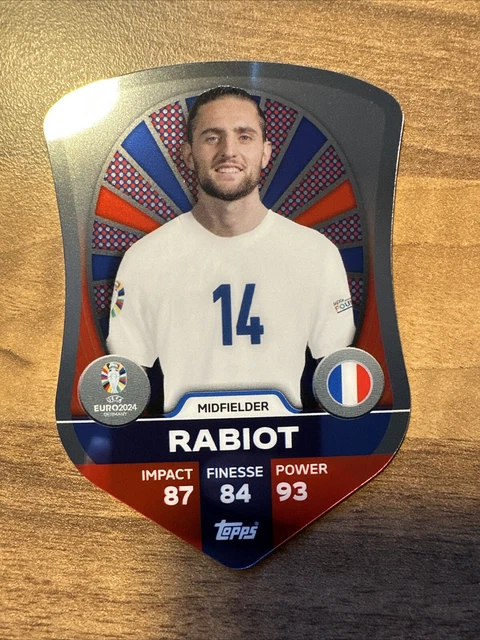 TOPPS MATCH ATTAX Euro 2024 Adrien Rabiot Sc-3 Shield Card £4.50 ...
