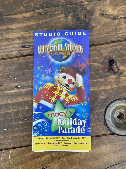 UNIVERSAL STUDIOS FLORIDA Park Map Studio Guide Christmas 2007 (retro ...