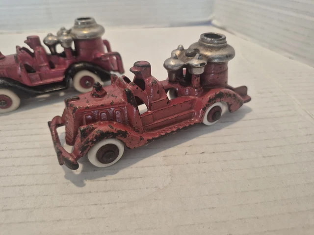 4 ANTIQUE CAST Iron Toy Car Firetruck Hubley Arcade L@@K! $72.18 ...