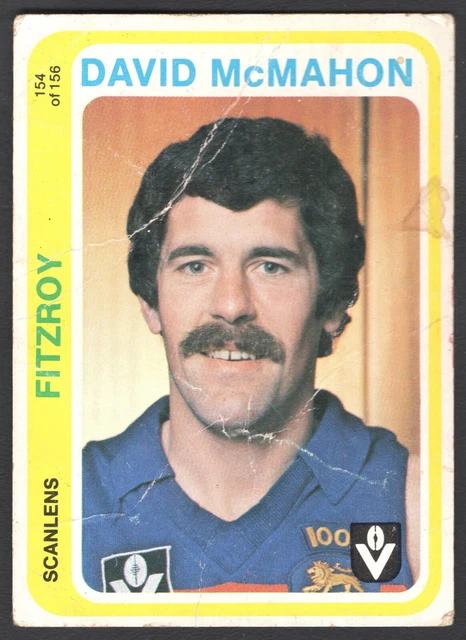 1979 AFL VFL SCANLENS FOOTBALL TRADING CARD -154 David McMAHON (FITZROY ...