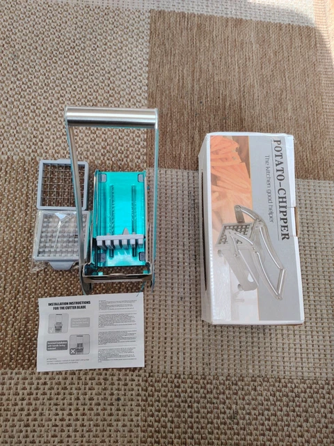 Potato Chipper Chip Chopper Cutter Slicer Maker And 2 Steel Edges 🍟