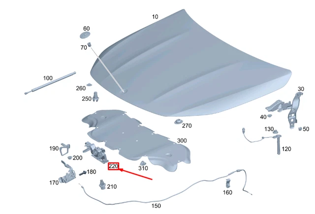 NEU MERCEDES-BENZ GLB X247 Motorhaube Oberteil Latch A2478800160 ...