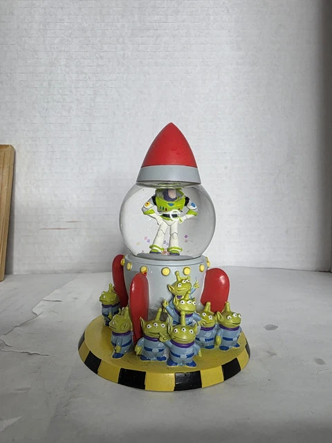 DISNEY PIXAR TOY Story Mini Snow Globe Buzz Lightyear Alien Rocket Ship ...