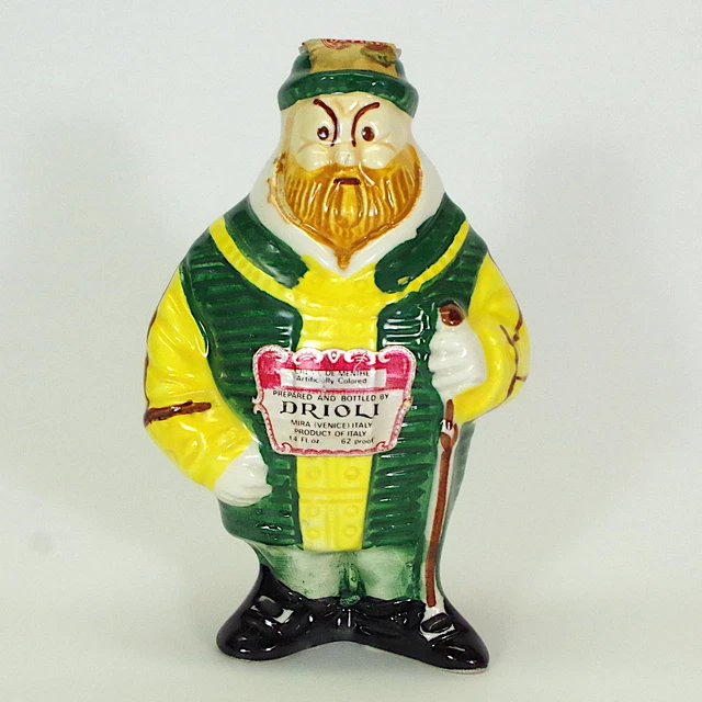 VINTAGE 1969 DRIOLI King Henry VIII Creme De Menthe Miniature Decanter ...
