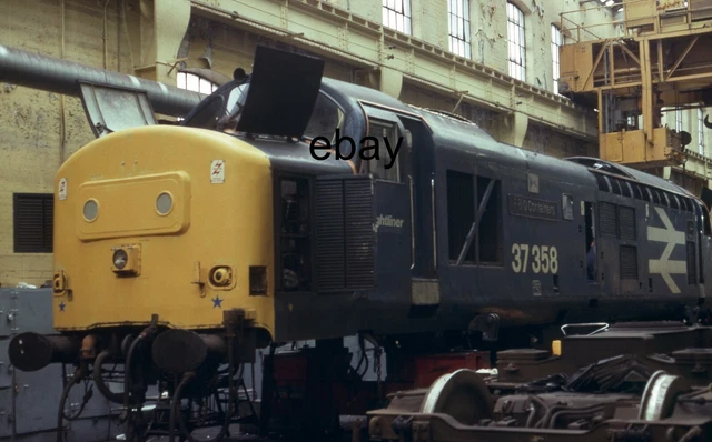 35MM RAILWAY SLIDE- BR Diesel Electric Class 37. 37358 @ Doncaster ...