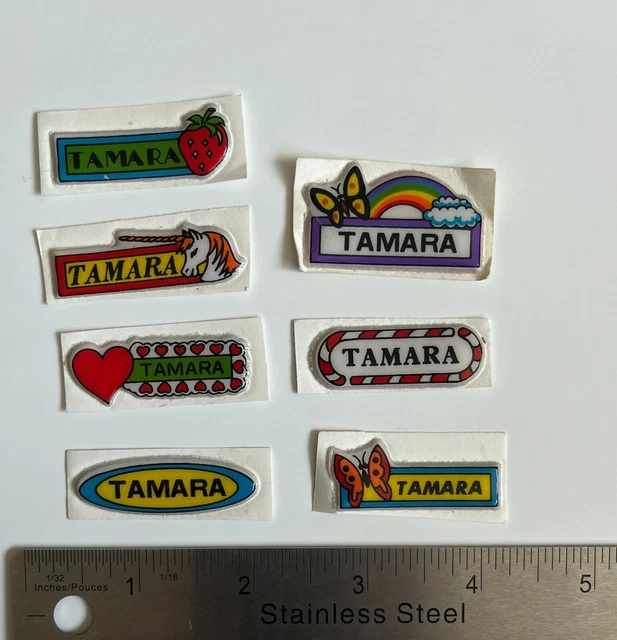 VINTAGE - TAMARA - 1990's Small Puffy Name Sticker Lot of 7 (Read Desc ...