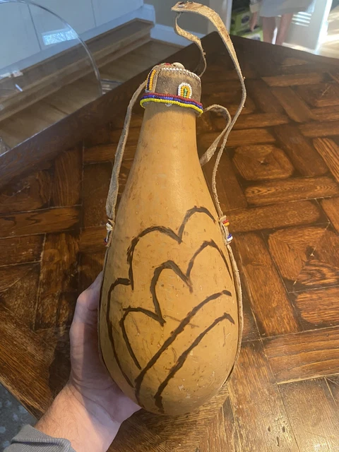 VINTAGE KENYA AFRICAN MASAI Tribe Cow's Blood & Milk GOURD drinking £57 ...