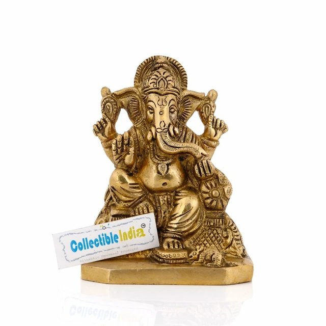 HINDU GOD GANESH Brass Statue Lord Ganesha Brass Sculpture Figurine ...