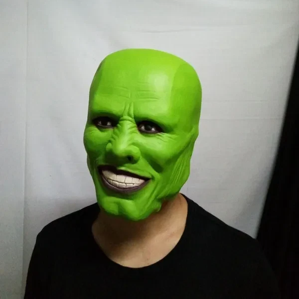 THE MASK GREEN Jim carrey Latex Adults Fancy Dress Theme Costume Party ...