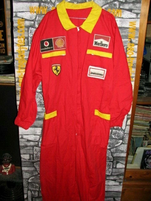 VINTAGE FERRARI SHELL formula 1 racing team cotton mix track tuta ...