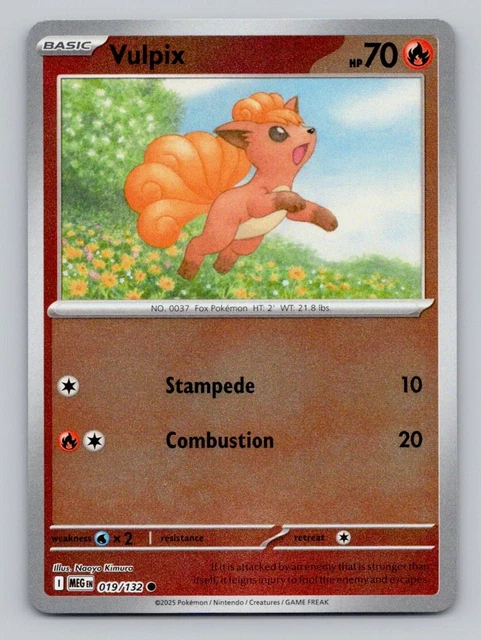 REVERSE HOLO VULPIX 019/132 Common ME01: Mega Evolution Pokemon £1.59 ...
