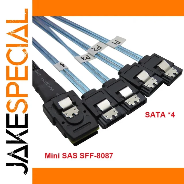JAKESPECIAL – MINI SAS SFF-8087 to 4 SATA Data Cable EUR 27,59 - PicClick FR