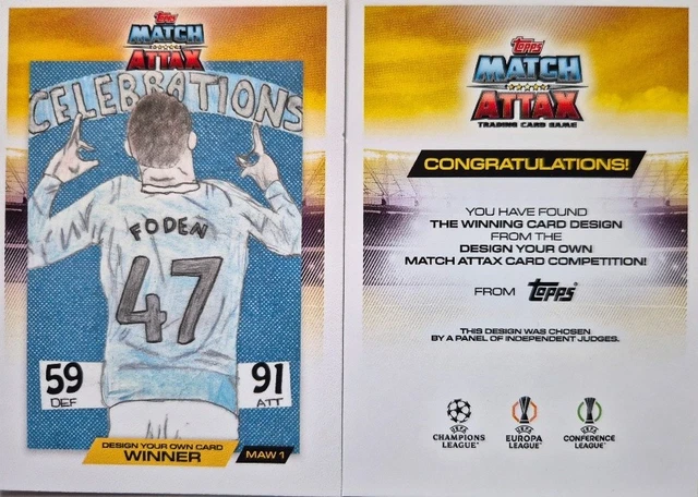 MATCH ATTAX 2025 2026 UCC MAW 1 Match Attax Card Winner Phil Foden ...