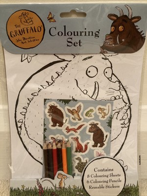 THE GRUFFALO COLOURING Set - 8 Colouring pages, Coloured Pencils And ...