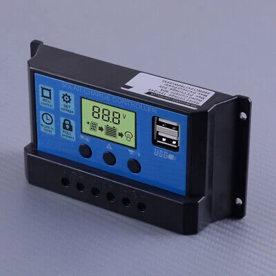 30A PWM 12/24V Automatic Charge Controller Solar Controller Dual USB ...