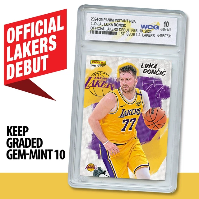 2025 PANINI LUKA DONCIC Official Lakers Debut 1st Issue Card #LD-LAL ...