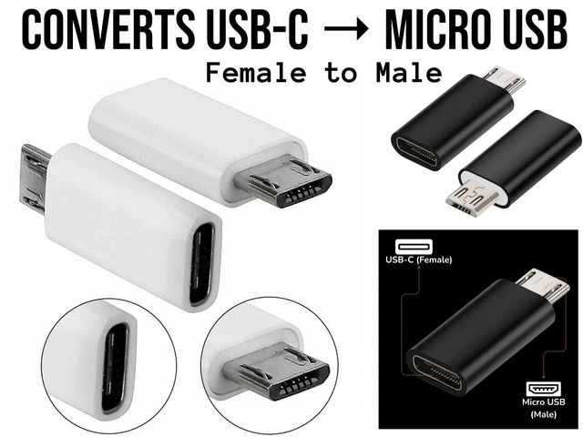 USB TYPE C Female to Micro USB Male Adapter Converter Micro Converter ...