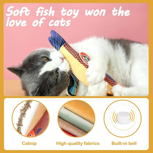 CATNIP TOYS CAT Fish Plush Toys, Cats Chew Toys for Indoor Kitten Kitty ...