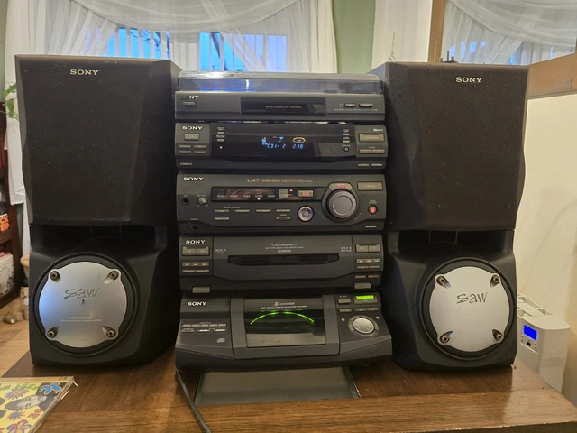 SONY LBT-XB60 HIFI Stereo 5 Disc Changer Turntable Woofer Surround ...