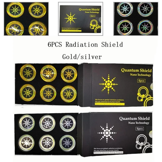 6 ST CK STRAHLENSCHUTZ Aufkleber Anti-EMF Strahlenschutz Sticker Gold ...