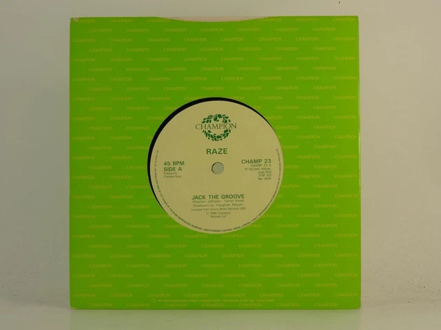 RAZE JACK THE GROOVE (1) (78) 2 pistes 7 pouces manche CHAMPION EUR 6 ...