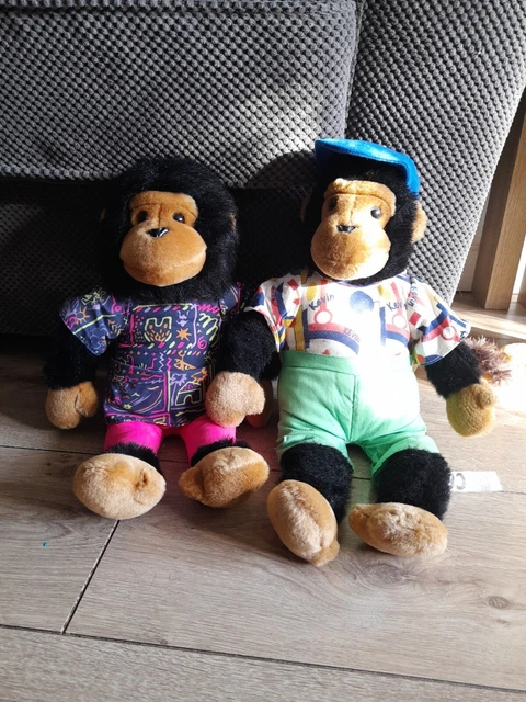 PJ TIPS KEVIN & Samantha Tipp Monkey Chimp Plush Soft Toy Vintage 1980 ...