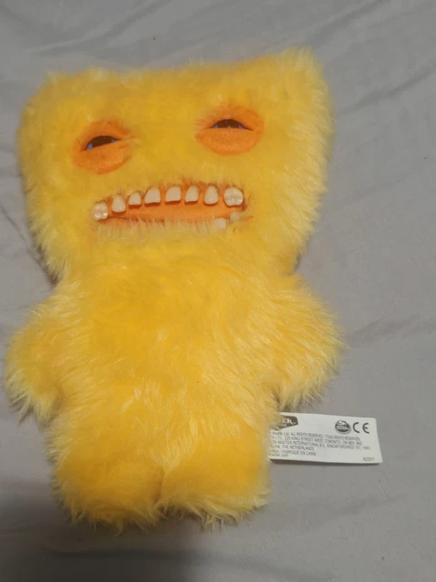 FUGGLER MR BUTTONS Yellow Fur Hairy Fluffy Ugly Monster Plush 9 ...