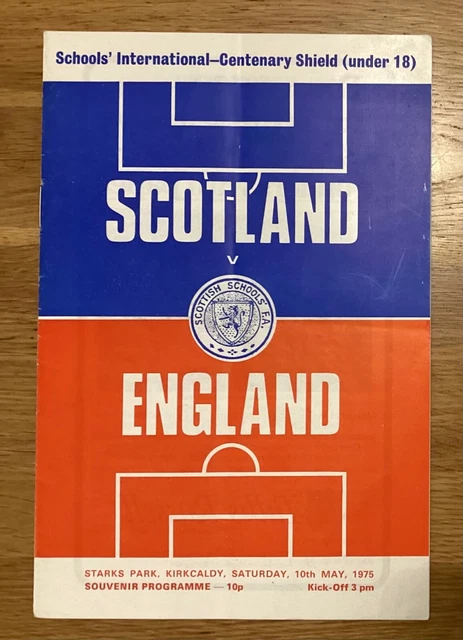 SCOTLAND V ENGLAND Football Programme Schools International U18 10th ...
