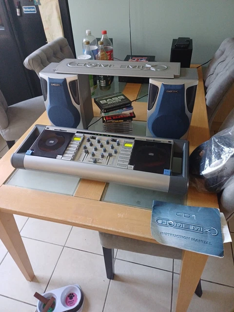 HOME MIX CD1 DJ Twin CD Mixer Speakers Headphones Microphone 14 Garage ...