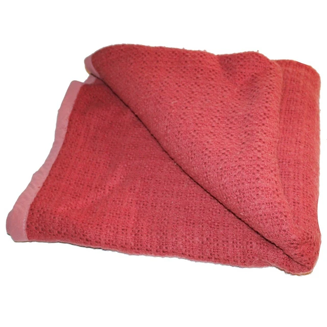 COUVERTURE PURE LAINE Woolmark vieux rose Primrose Bordier 220 X 240 ...