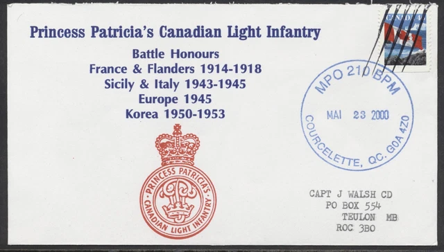 2000 PRINCESS PATRICIAS Canadian Light Infantry Cover Courcelette QC ...