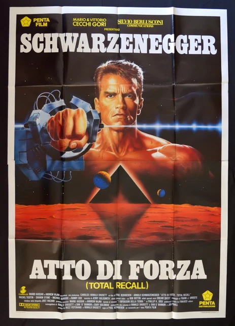 MANIFESTO ATTO DI FORZA Arnold Schwarzenegger sharon stone Total Recall ... MANIFESTO ATTO DI FORZA Arnold Schwarzenegger sharon stone Total Recall ...