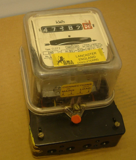 LANDIS & GYR Analogue Electricity Meter Single Phase 80 Amp Type CL27.2 ...
