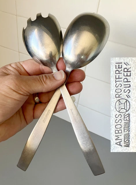 RARE VINTAGE 1950'S AMBOSS Austria MODEL 2050 SALAD SERVERS - Helmut ...
