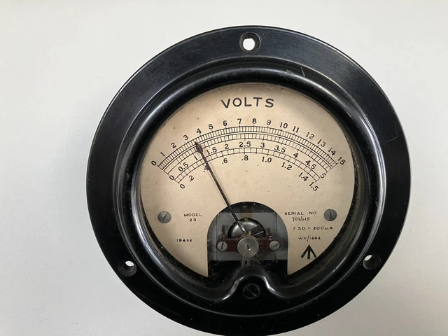 VINTAGE PANEL VOLT meter Ernest Turner Model 23 Military 1945 WW2 Large ...