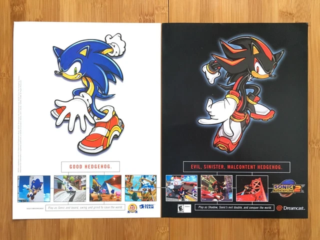 2001 SONIC ADVENTURE 2 Dreamcast Vintage Print Ad/Poster Official Sega ...