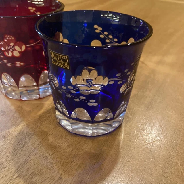 JAPANESE EDO KIRIKO Otsuka Glass Yoshiyama Makiriko Pair £107.42 ...