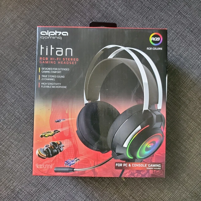 ALPHA GAMING TITAN LED Hi-Fi Stereo Gaming Headset Rgb Colors Pc ...
